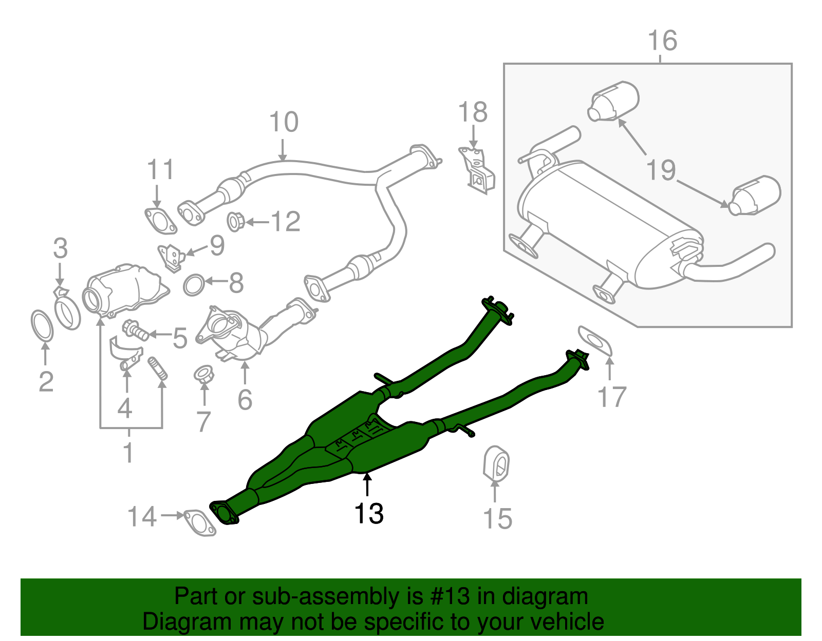 2014-2020 Infiniti Center Pipe 203004ga4d | Retail Performance Auto Parts
