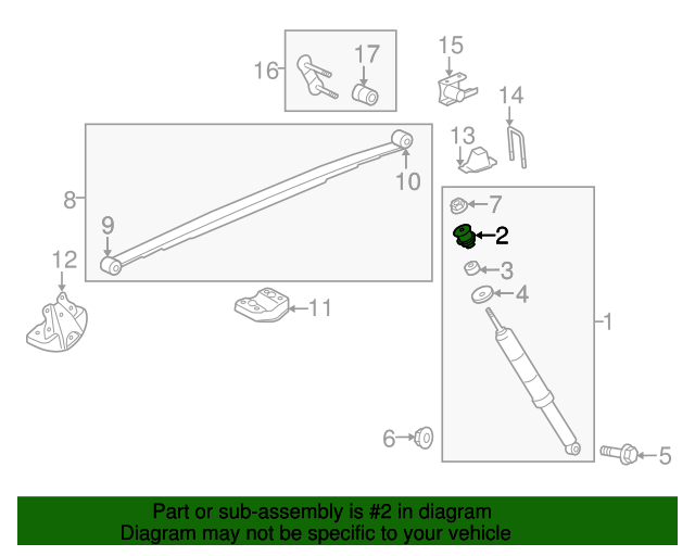 2007-2021 Toyota Tundra Shock Mount Insulator (Rear) 48505-0C010 ...