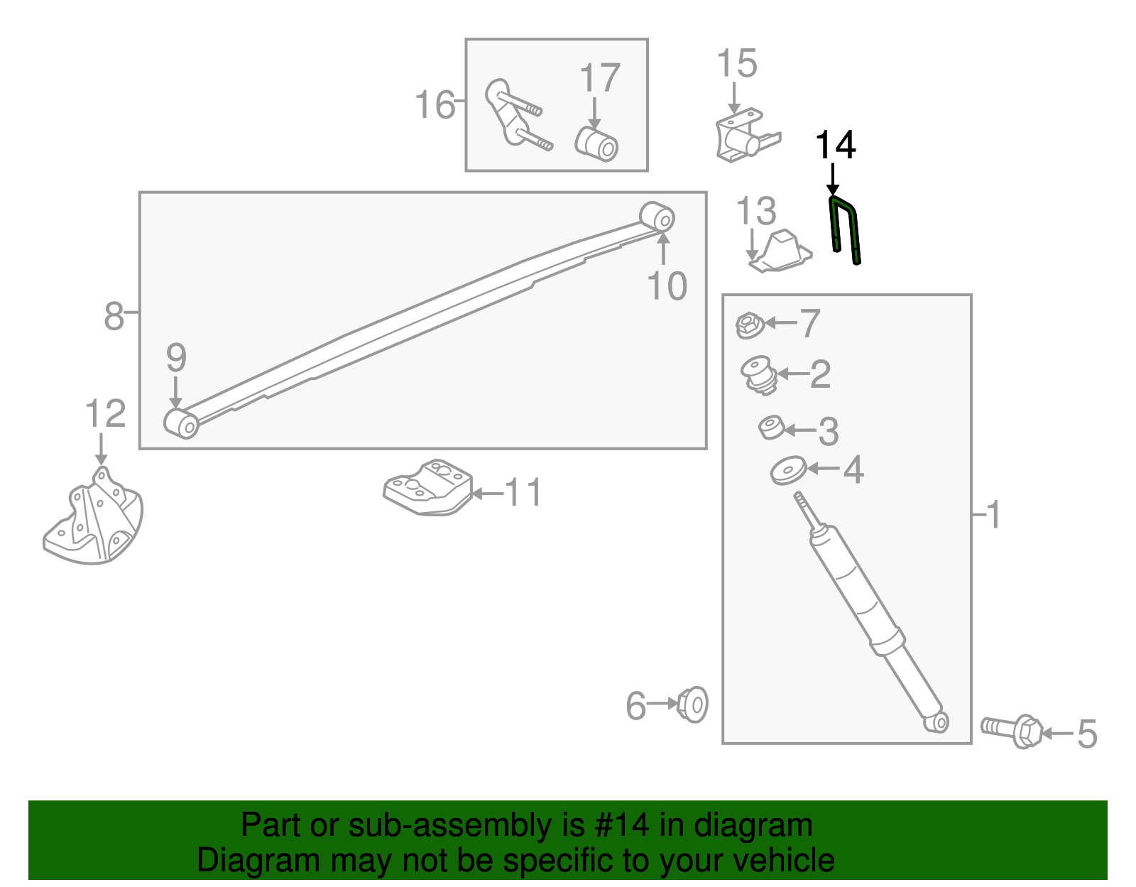 2007-2021 Toyota Tundra Bolt, U(For Rear Spring) 90117-A0004 | Toyota OEM Parts Online