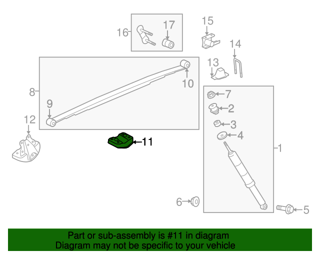 2007-2021 Toyota Tundra Seat Sub-Assembly, Spring U Bolt, Left 48474 ...