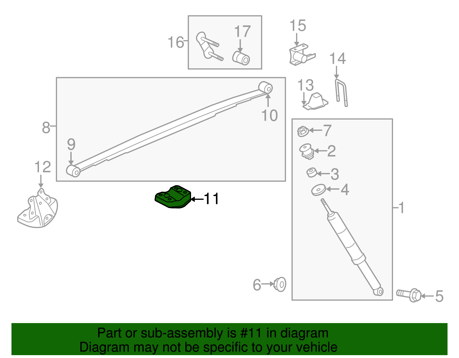 2007-2021 Toyota Tundra Seat Sub-Assembly, Spring U Bolt, Left 48474 ...