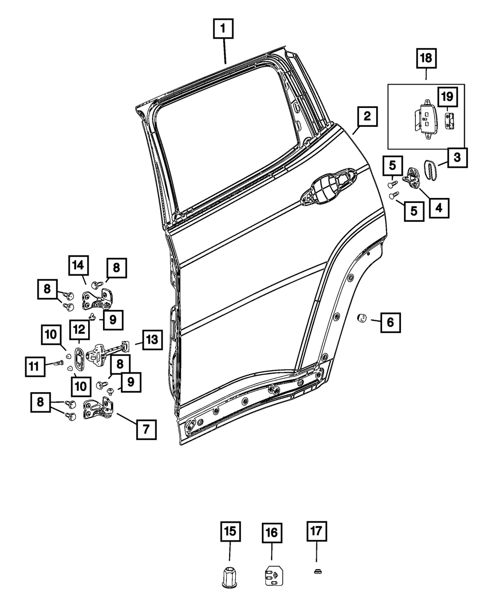 2017-2025 Jeep Compass Door Outer Repair Panel, Right 68245986AA ...