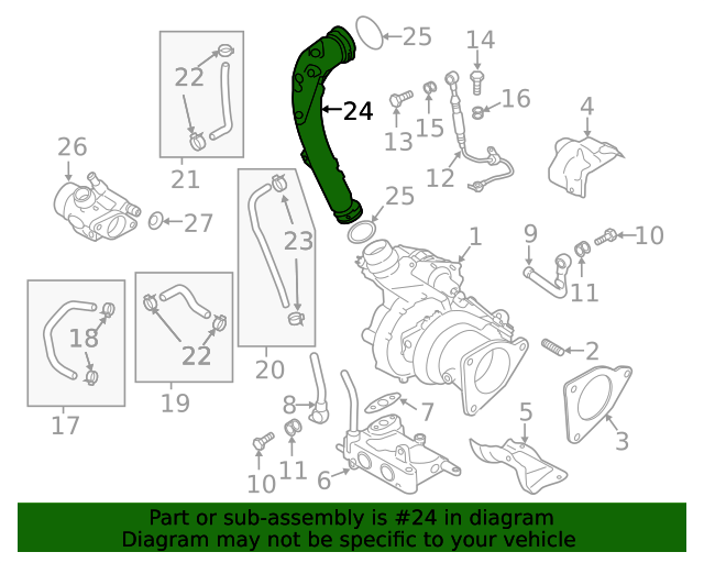 2019-2024 Subaru Air Inlet Tube 14459AA800 | Subaru Parts Exchange