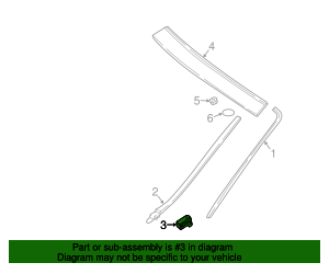 213-991-00-98 - Roof Drip Molding Clip 2017-2023 Mercedes-Benz ...