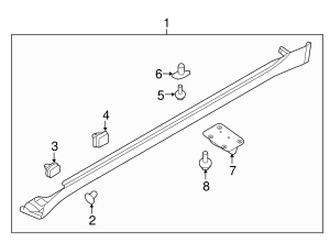 2015-2017 Kia K900 Rocker Molding - Passenger Side (RH) 87752-3T000 ...