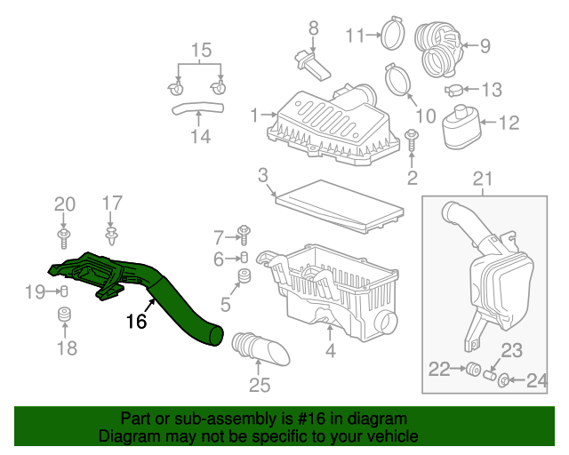 2013-2015 Chevrolet Intake Air Duct 96910368 | Auto Parts Express