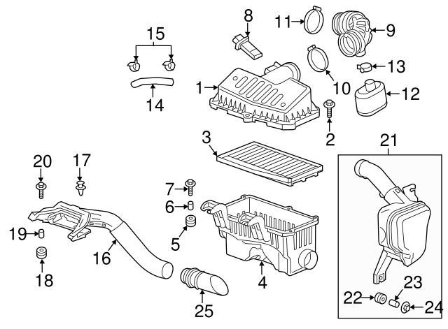 2013-2015 Chevrolet Air Cleaner Outlet Duct Elbow 96910374 GM ...