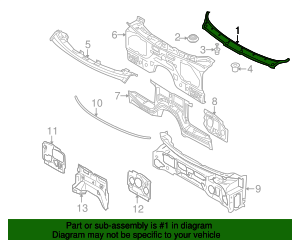 Genuine OEM BMW Cowl Grille Part# 51717151969 Fits 2008-2014 BMW X6: Up ...