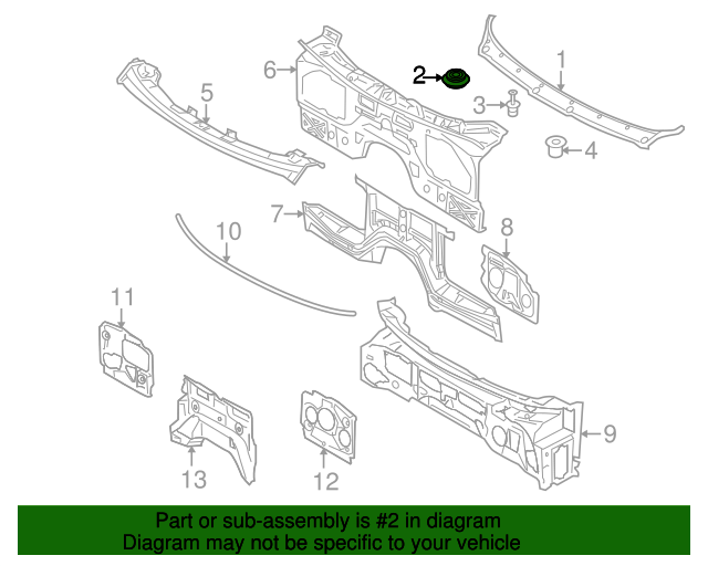 51718204864 - 2008-2014 BMW X6 Cowl Grille Seal (51-71-8-204-864) | BMW ...