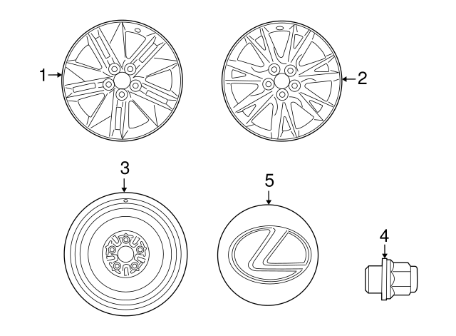 Lexus OEM Wheel, Alloy Part# 4261A-75020 | OEM Vehicle Parts