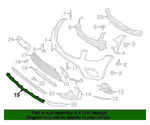253-885-29-00 - Center Molding 2016-2019 Mercedes-Benz ...