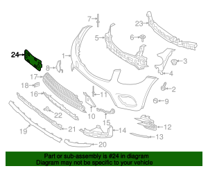 253-885-38-00 - License Plate Bracket 2016-2019 Mercedes-Benz ...