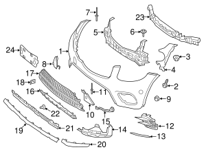 253-885-29-00 - Center Molding 2016-2019 Mercedes-Benz | Mercedes-Benz ...