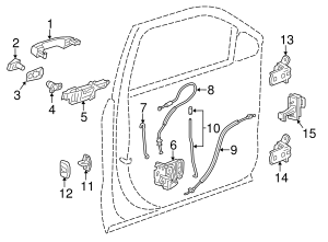 2015-2020 GM Exterior Front Side Door Handle with Molding 13585377 ...