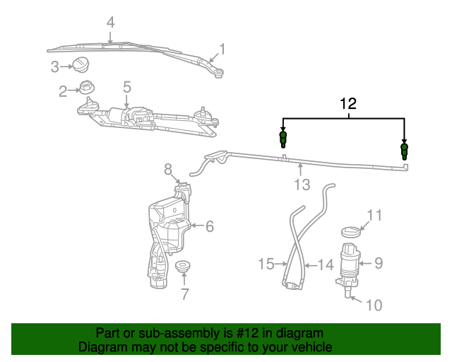 2011-2017 Jeep Compass Washer Nozzle 5165712AA | TascaParts.com