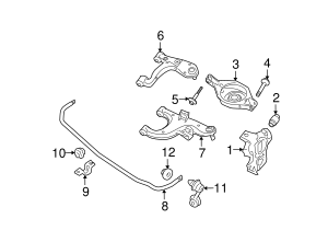 55080-7S010 - Lower Arm Bolt 2004-2015 Nissan | Nissan Parts ...