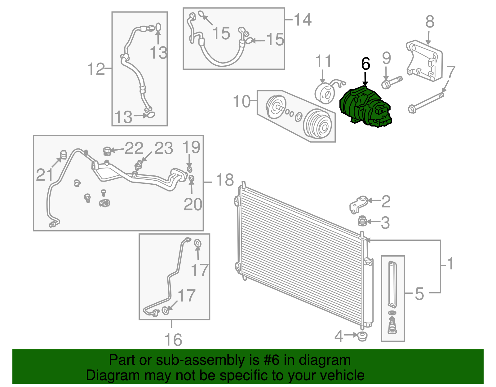 2009-2015 Acura Compressor 38810-R70-A01 | Acura Parts Now