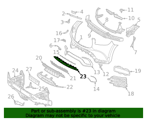 Genuine OEM Bumper Cover Spacer Panel | 167-885-07-04 | Fits Select ...