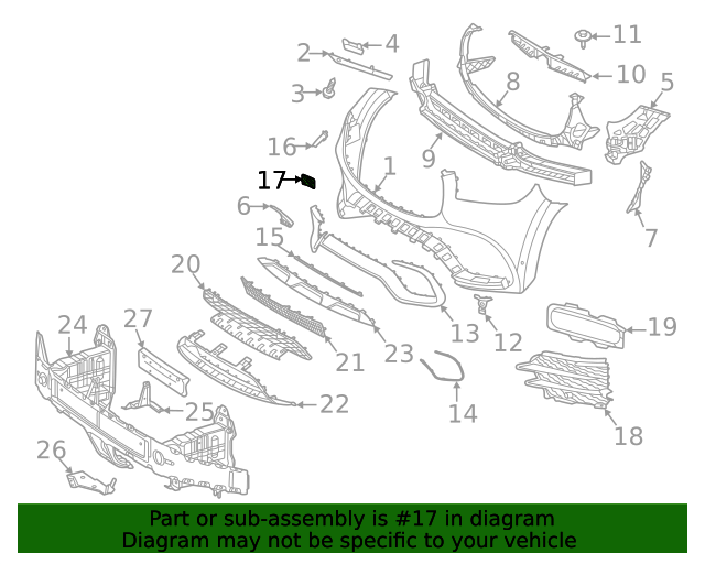 167-885-55-06-64 - Tow Eye Cap 2021-2023 Mercedes-Benz GLS 63 AMG ...