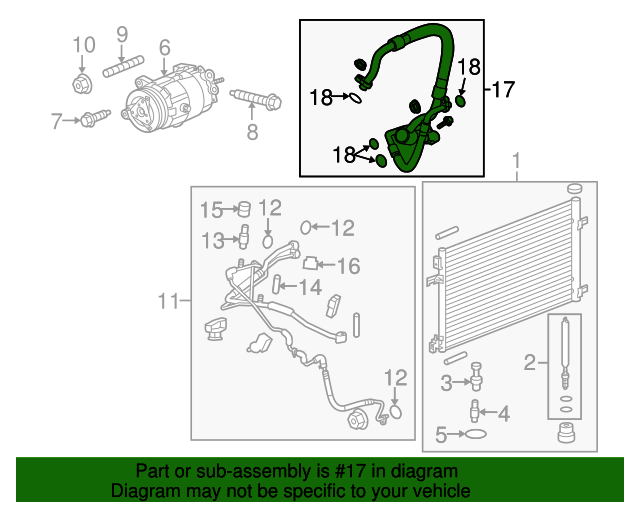 84429955 - Air Conditioning Evaporator Hose 2014-2020 Chevrolet Impala ...