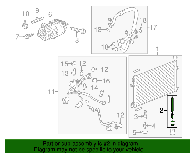 13277638 - Air Conditioning Receiver Drier Kit with Seals, Desiccant ...
