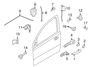 2007-2011 Chevrolet Aveo Primed Exterior Side Door Handle 96468254 ...