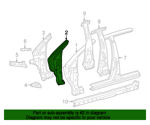 2004-2009 Toyota Prius Hinge Pillar Reinforced 61108-47030 | OEM Parts ...