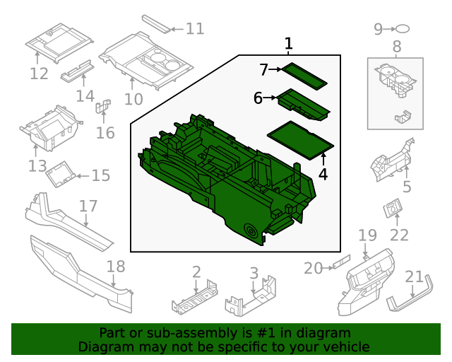 Genuine OEM Ford Part - Console Base ML3Z-15045A36-AD | Genuine OEM ...