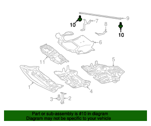 Genuine OEM Radiator Support Splash Shield Bolt | 000000-005053 | Fits ...