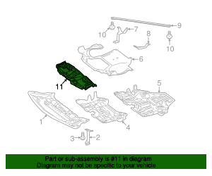 212-500-01-55 - Radiator Support Air Deflector 2010-2013 Mercedes-Benz ...