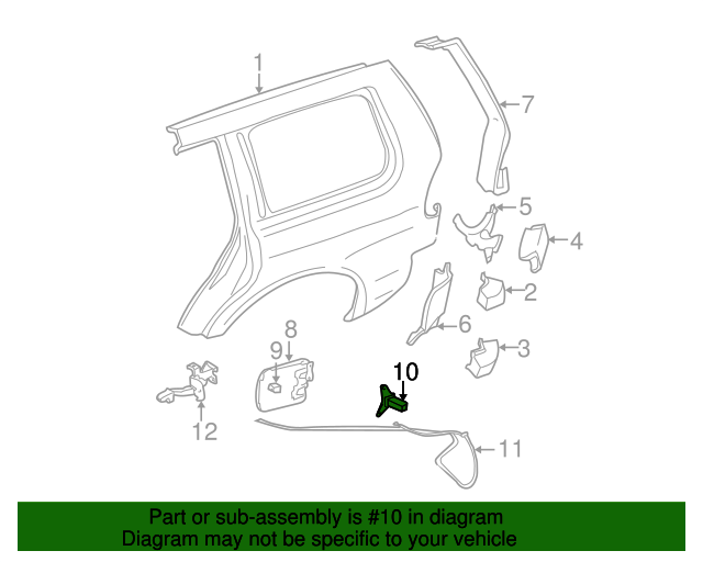 MB023335 - Fuel Door Hook 1991-2004 Mitsubishi | Mitsubishi Direct Parts