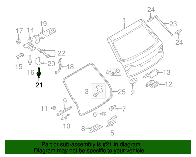N-905-988-04 - Tailgate Lift Motor Bolt 2009-2012 Audi A4 Quattro ...