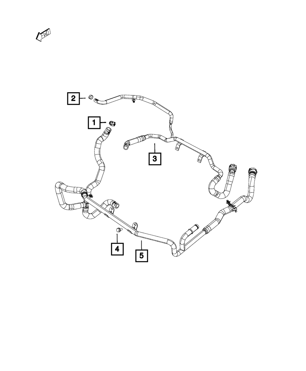 2014-2018 Jeep Cherokee Heater Return Hose 52014626AH | Miracle Mopar