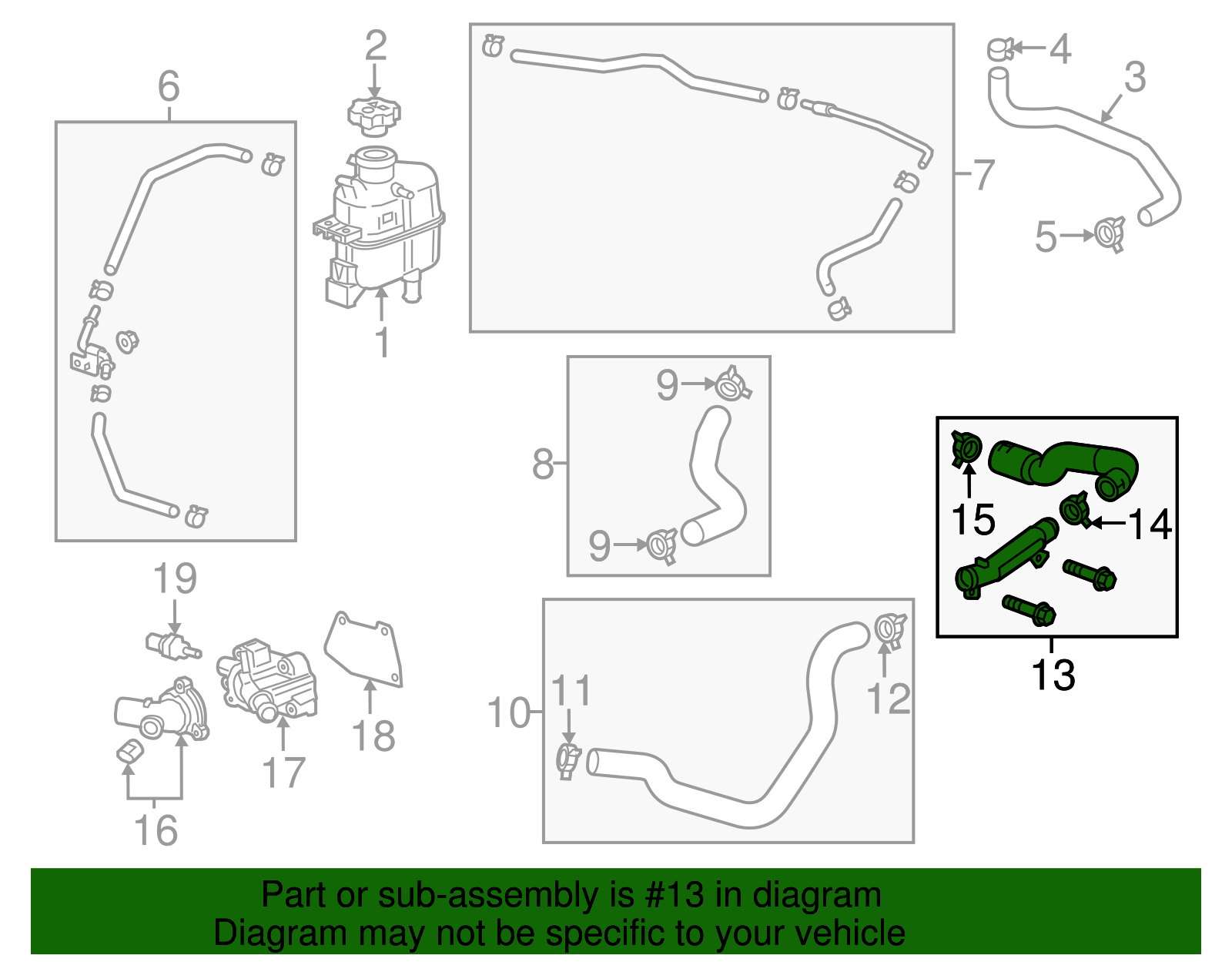 2014-2015 Chevrolet Spark Water Pump Inlet Pipe 95366489 | TascaParts.com