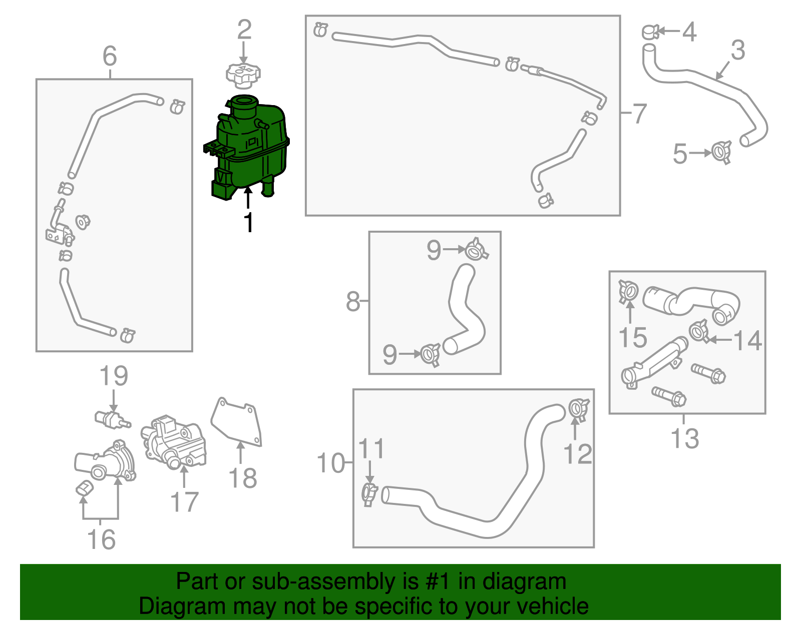2013-2015 Chevrolet Spark Radiator Surge Tank 42620261 GM ...