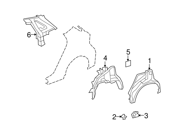 2009-2013 Toyota Matrix Outer Wheelhouse 61632-02110 | Toyota Parts Center