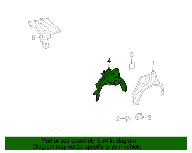 2009-2013 Toyota Matrix Inner Wheelhouse 61608-02340 | Toyota Parts Center