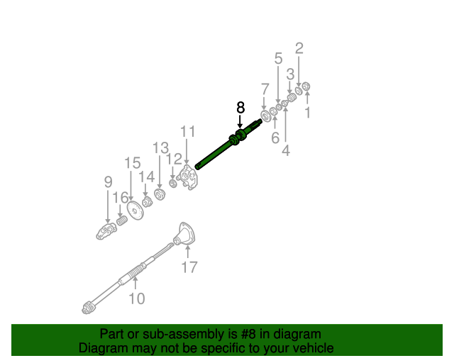 1992-2019 Ford Upper Shaft F2UZ-3524-A | Ford OEM Parts Online