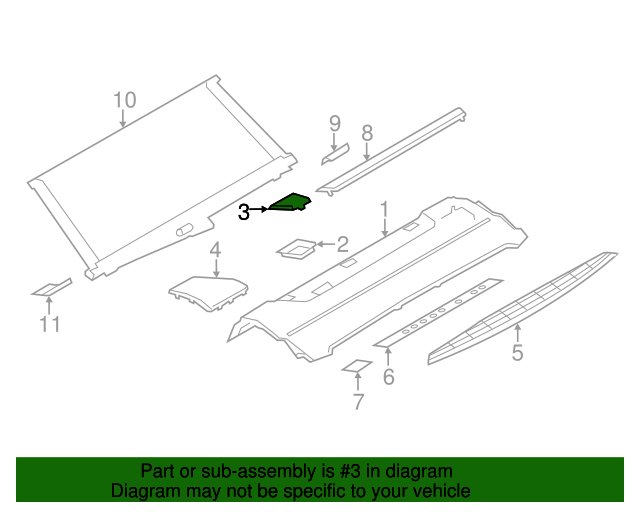 51-46-9-149-497 - Pkg Tray Trim Cover 2009-2019 BMW | AutoNationParts.com