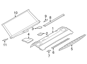 51-46-9-127-167 - Package Tray Trim Bracket 2009-2015 BMW ...