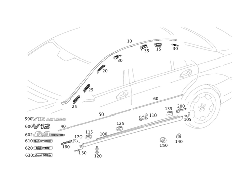 Outside Attachment Parts for 2004 Mercedes-Benz S600 | Mercedes-Benz ...