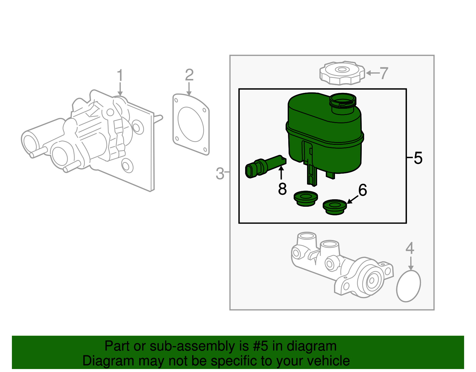 2015-2024 GM Brake Master Cylinder Reservoir 84873081 GM ...