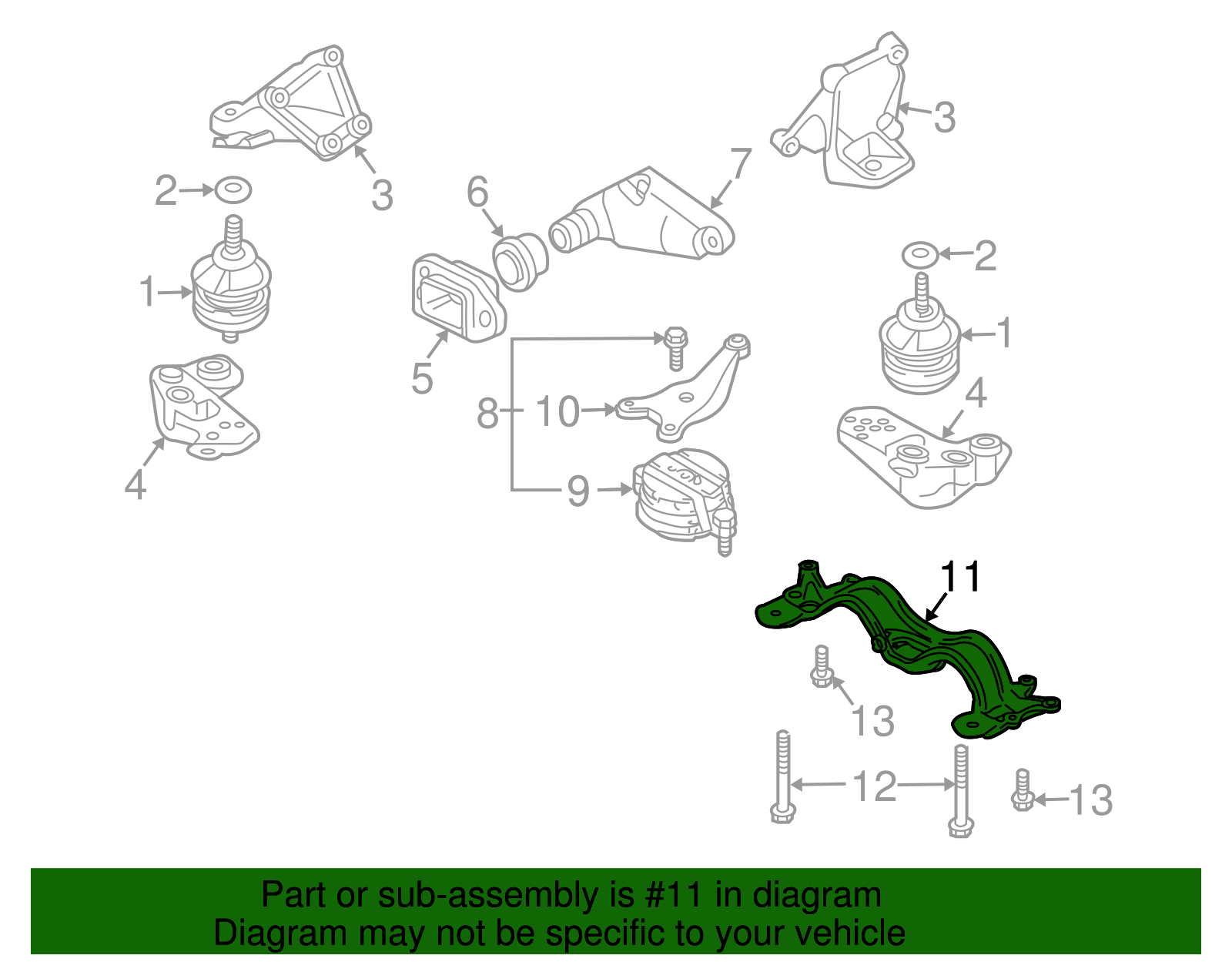 2002-2009 Audi Cross-Member 8E0-399-263-BH | Audi USA Parts