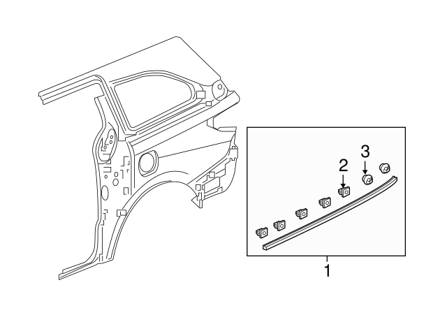 2018-2024 Honda Odyssey Belt Molding Clip 91505-THR-A01 | Honda Zone Parts