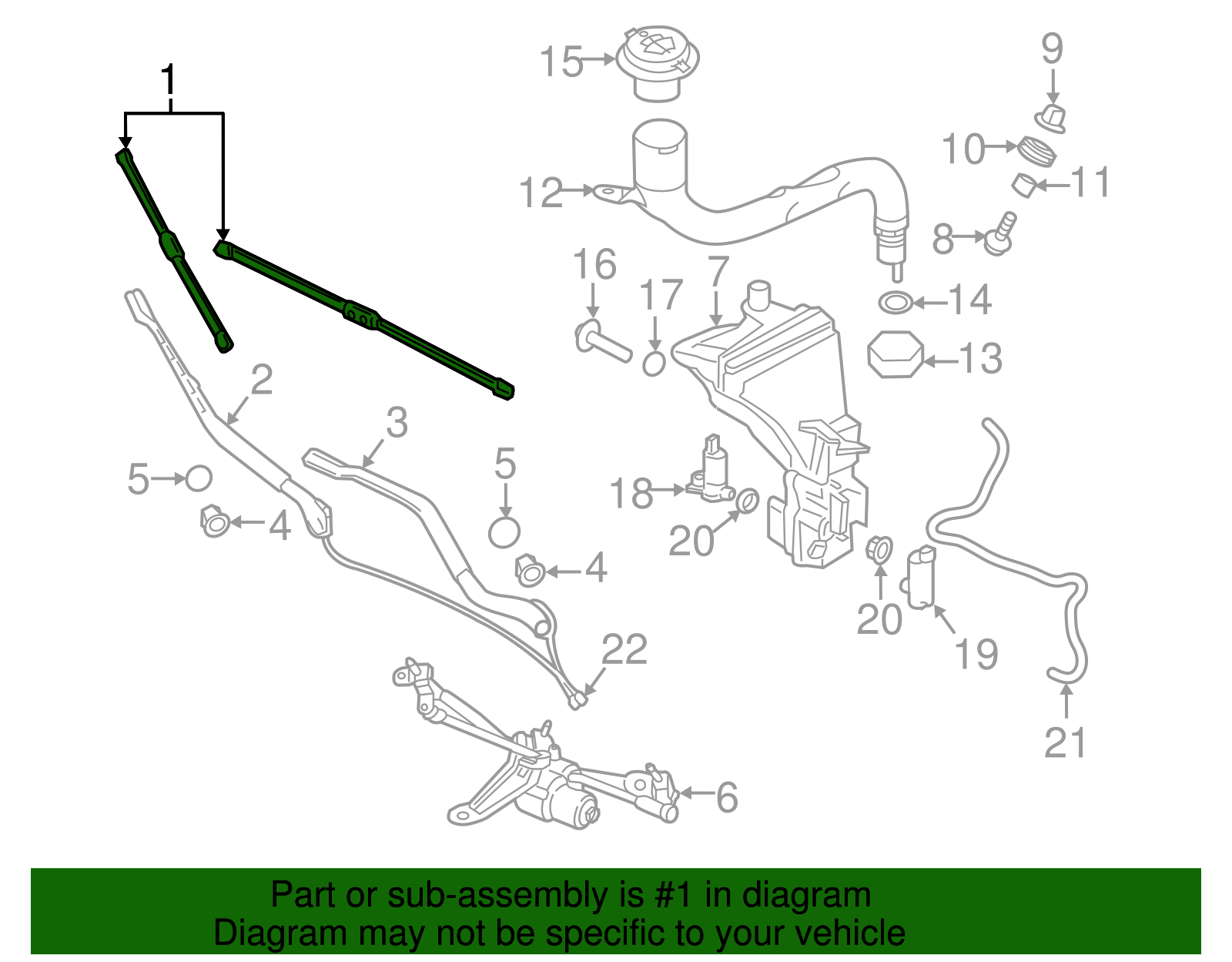 2018-2025 Volvo XC60 Windshield Wiper Blade 31490718 | OEM Parts Online