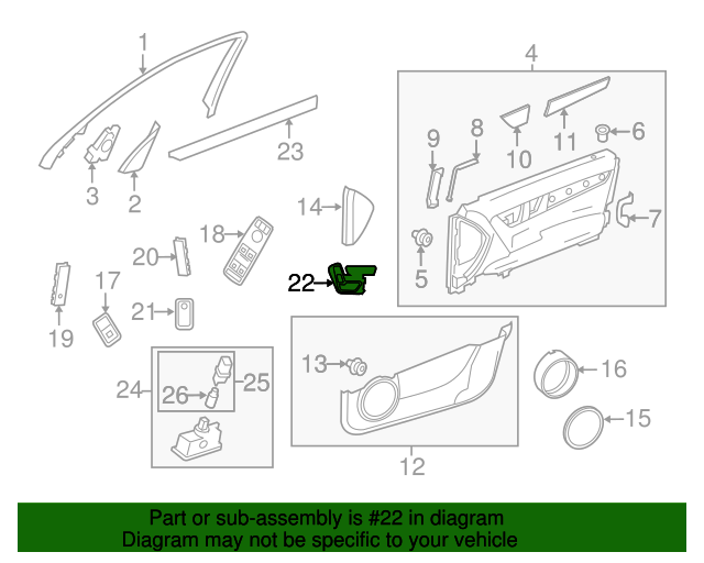 2012-2014 Mercedes-Benz C 63 AMG® Power Seat Switch 204-870-21-79-9107 ...