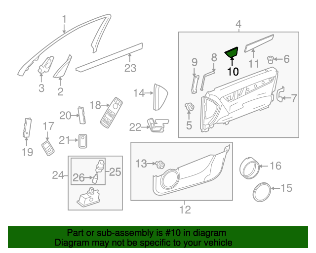 204-720-62-80 - Front Molding Mercedes-Benz USA Parts