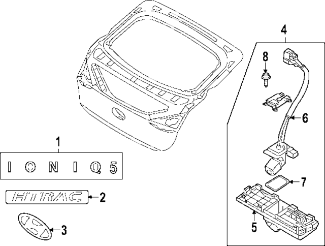 2022-2024 Hyundai Ioniq 5 Hatch Emblem 86310-GI000 | OEM Parts Online