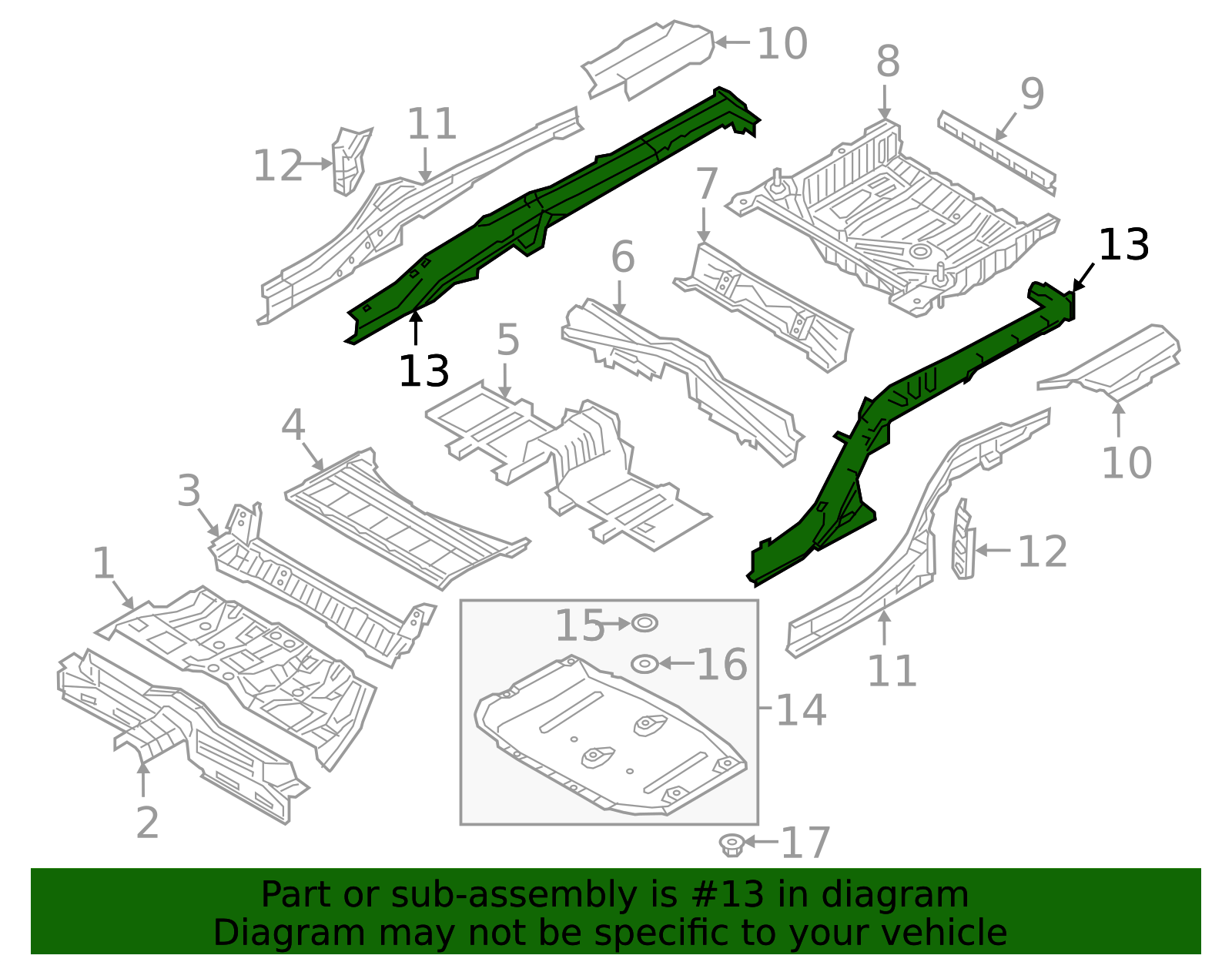 2020-2022 Genesis G90 Member Assembly Rear Floor Side Left-hand 65710 ...