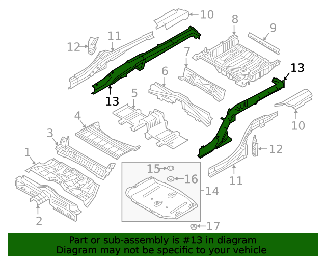 2020-2021 Genesis G90 Member Assembly Rear Floor Side Right-hand 65720 ...
